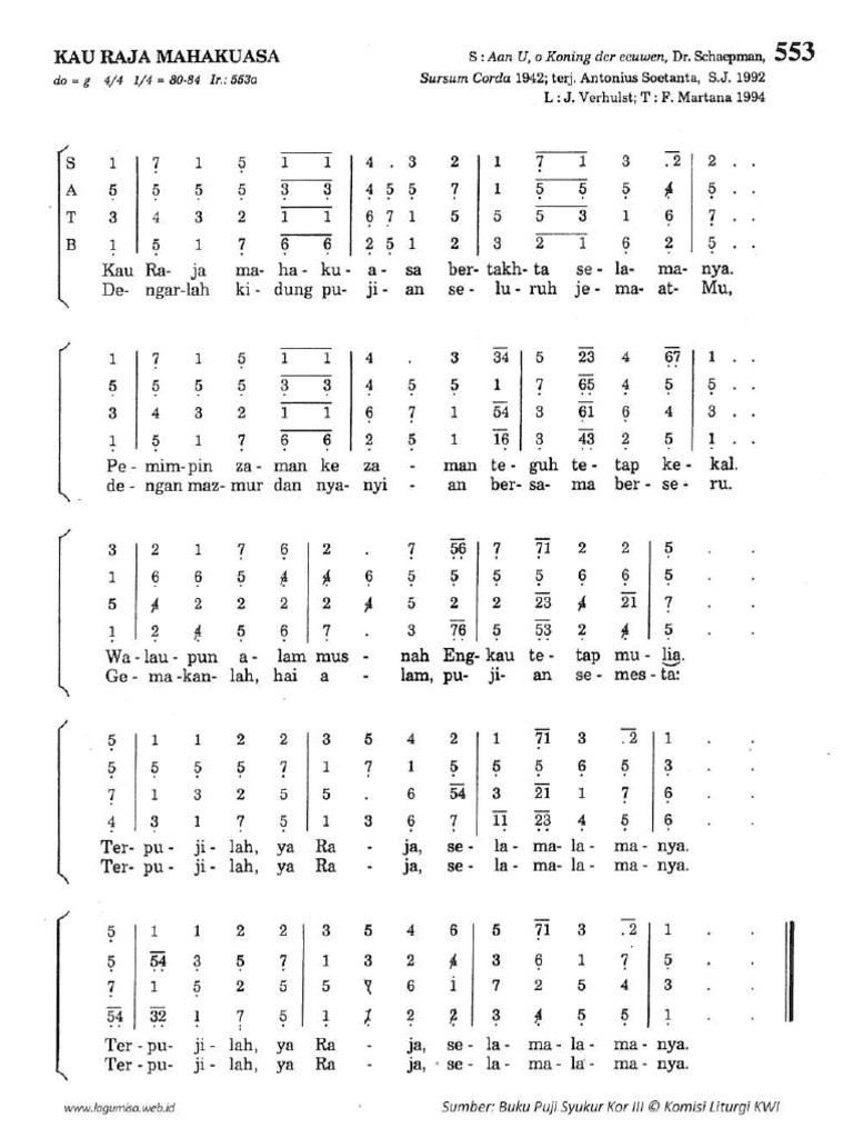 ps-553 Kau Raja Maha Kuasa | PDF