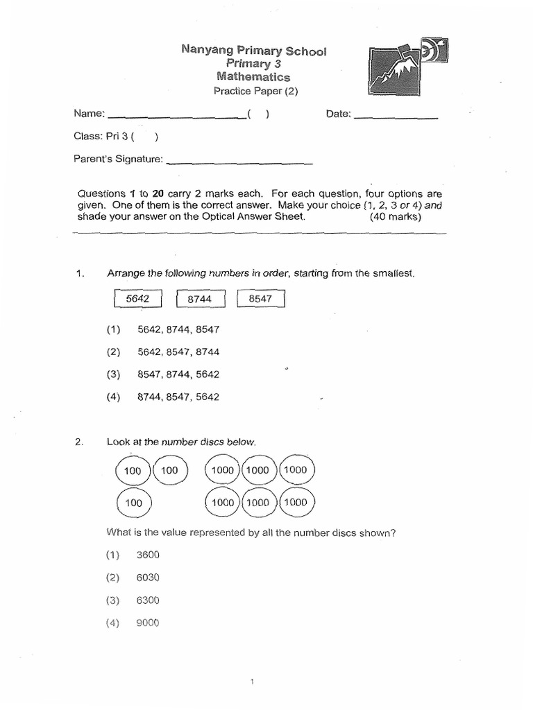 P3 Maths 2021 Nanyang PT2 Papers | PDF