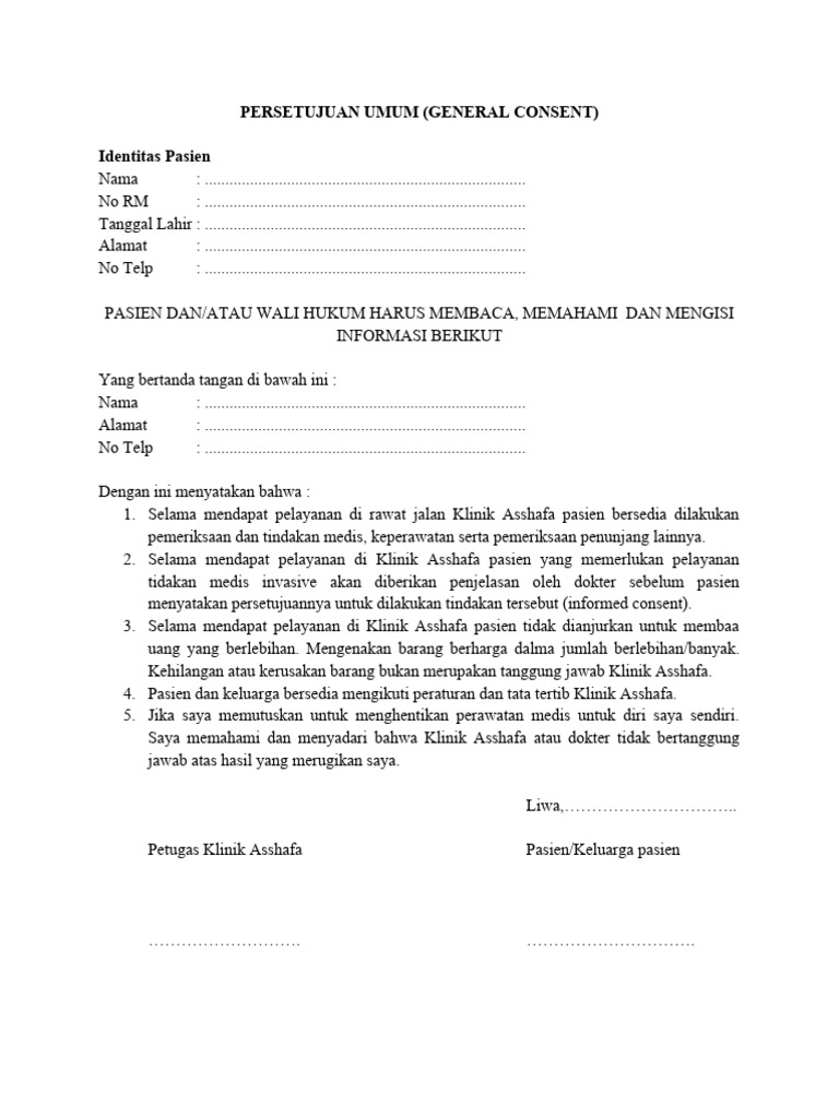 Persetujuan Umum (General Consent) | PDF