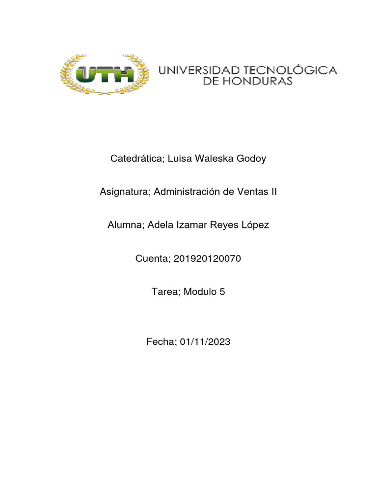 Tarea Modulo 5 Admi2 | PDF