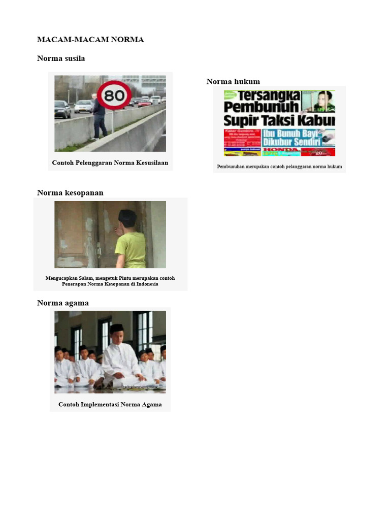 Macam Macam Norma | PDF | Kajian Bahasa Asing | Gaya Hidup