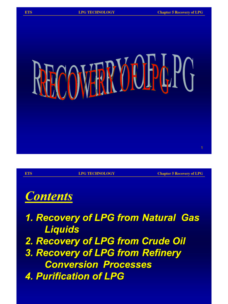 Recovery of LPG | PDF | Cracking (Chemistry) | Chemical Process Engineering