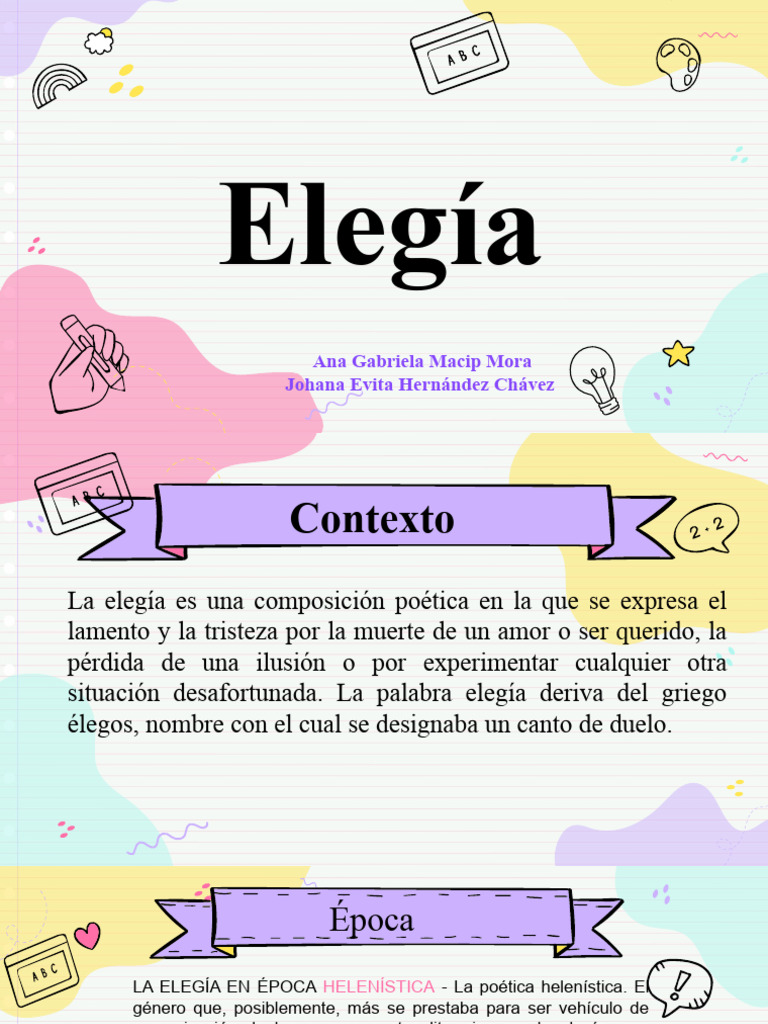 Elegía | PDF | Géneros de poesía | Formas narrativas