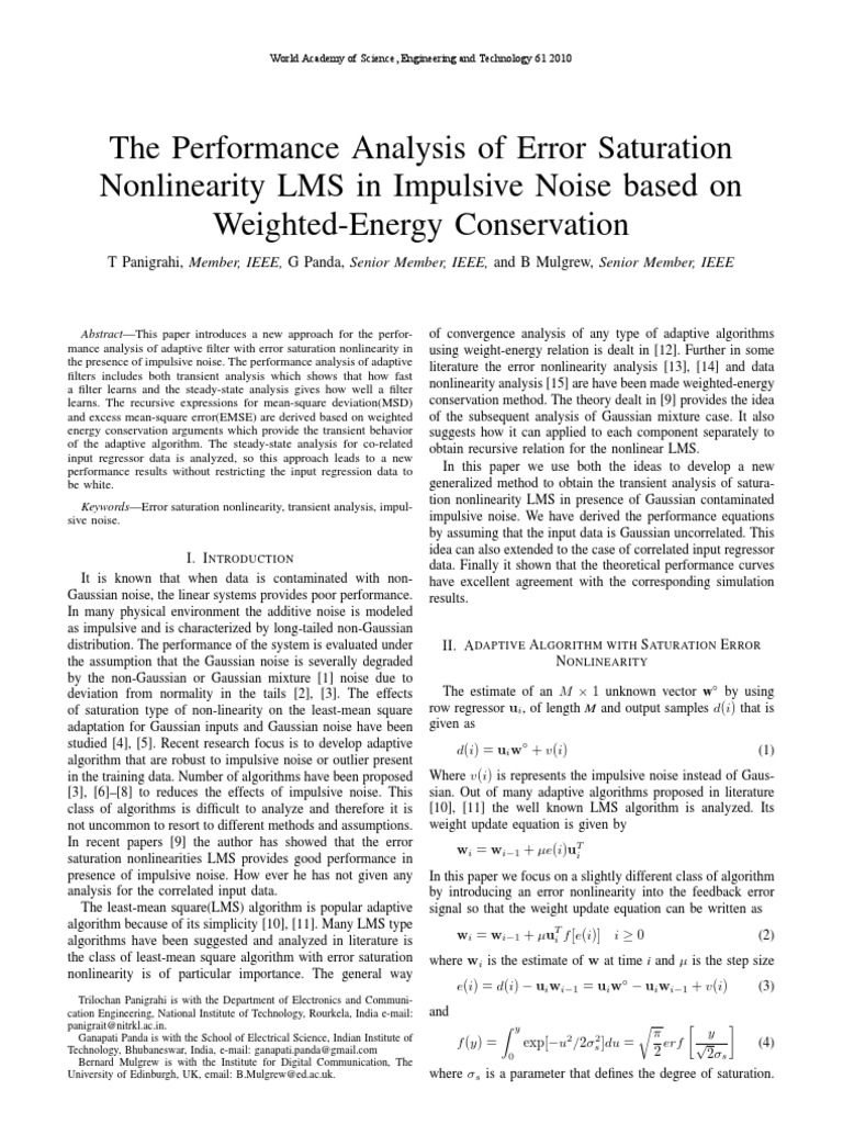Error Noise Algorithm | PDF | Normal Distribution | Variance