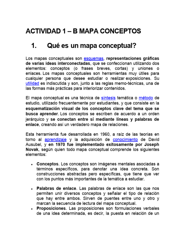 Cinu Tomar en Cuenta para Actividad 1 Como Hacer Mapa de Conceptos | PDF | Ciencia cognitiva ...