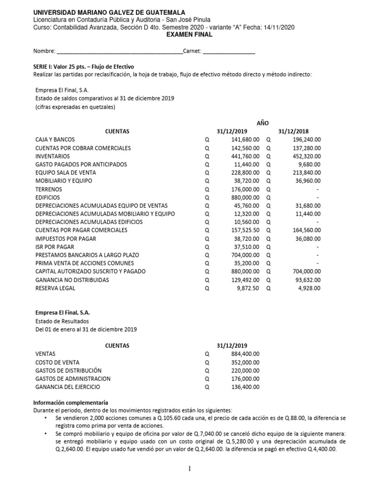 Examen Final Conta | PDF | Contabilidad | Economias