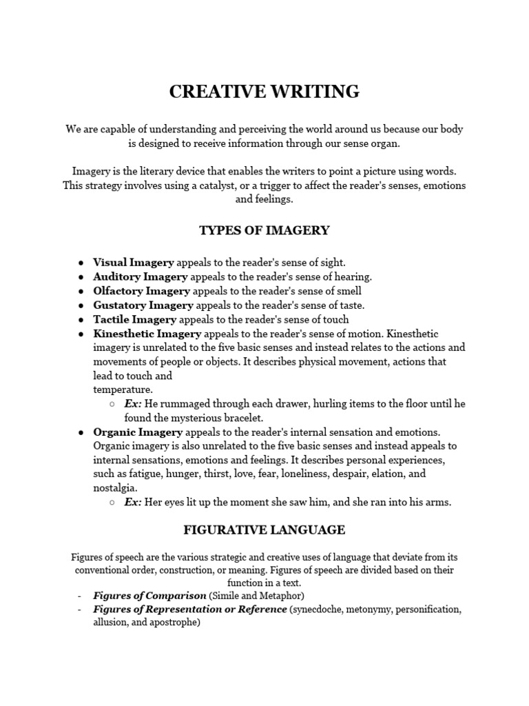 Creative Writing | PDF | Senses | Irony