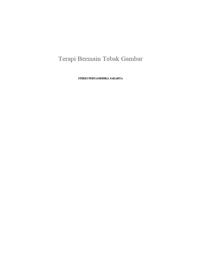 Terapi Bermain Anak RSBT PKP (Rg. Al Insan) | PDF