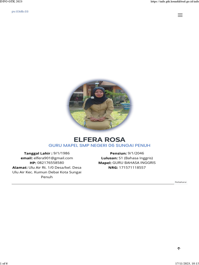 Contoh INFO GTK 2023 | PDF