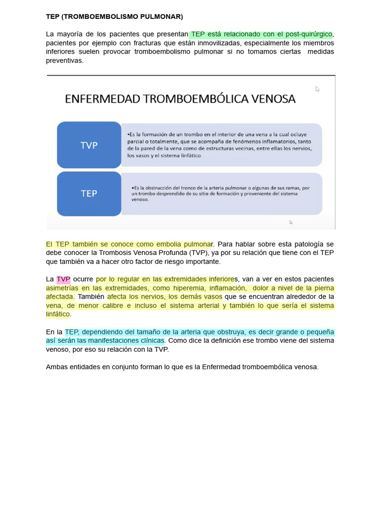 Clase IV - Tep | PDF | Trombo | Epidemiología