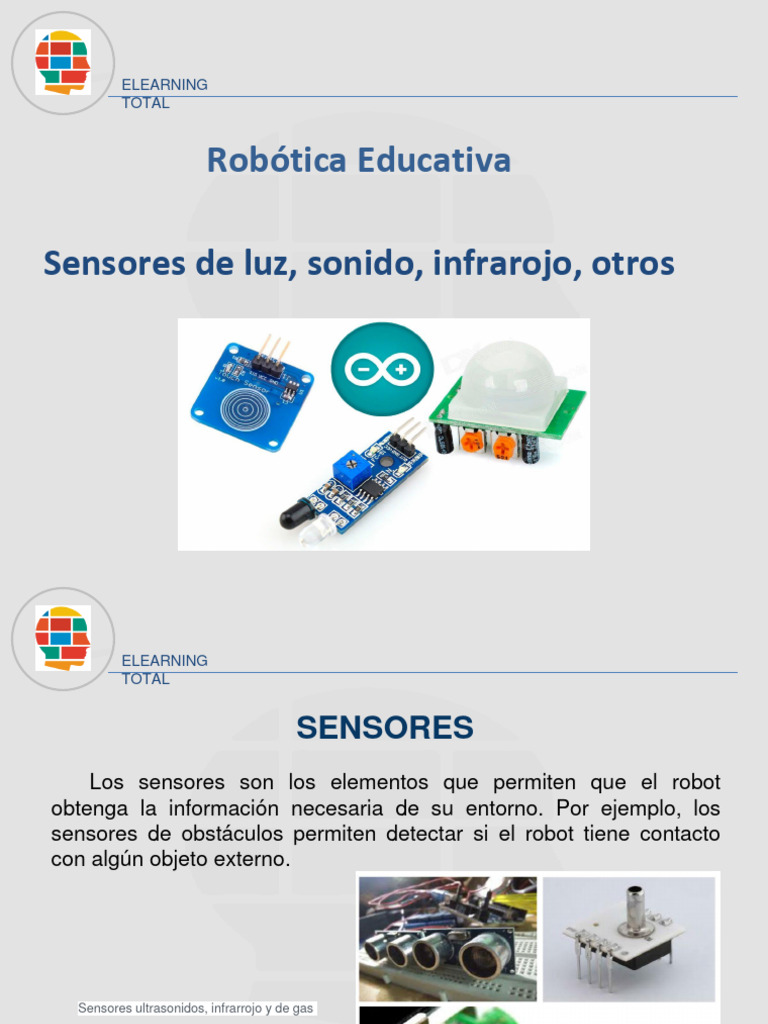 Robótica - Sensores de Luz, Sonido, Infrarrojo, Otros. | PDF | Sensor | Ultrasonido