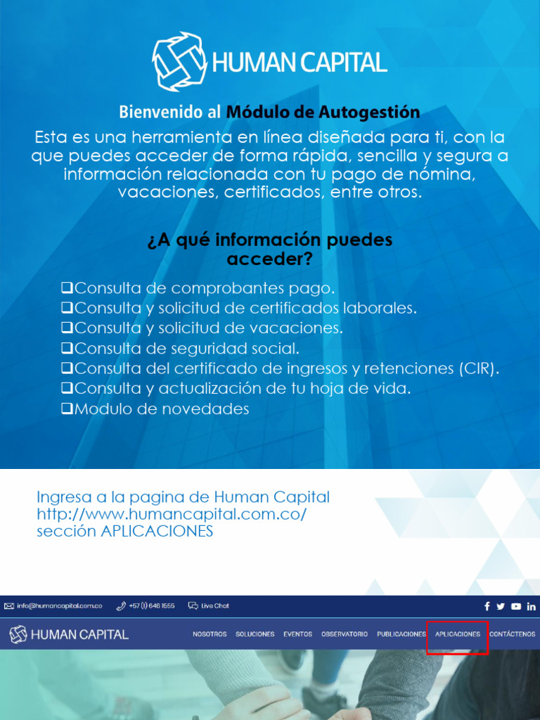 Manual Autogestión Human Capital | PDF | Contraseña | Ventana (informática)