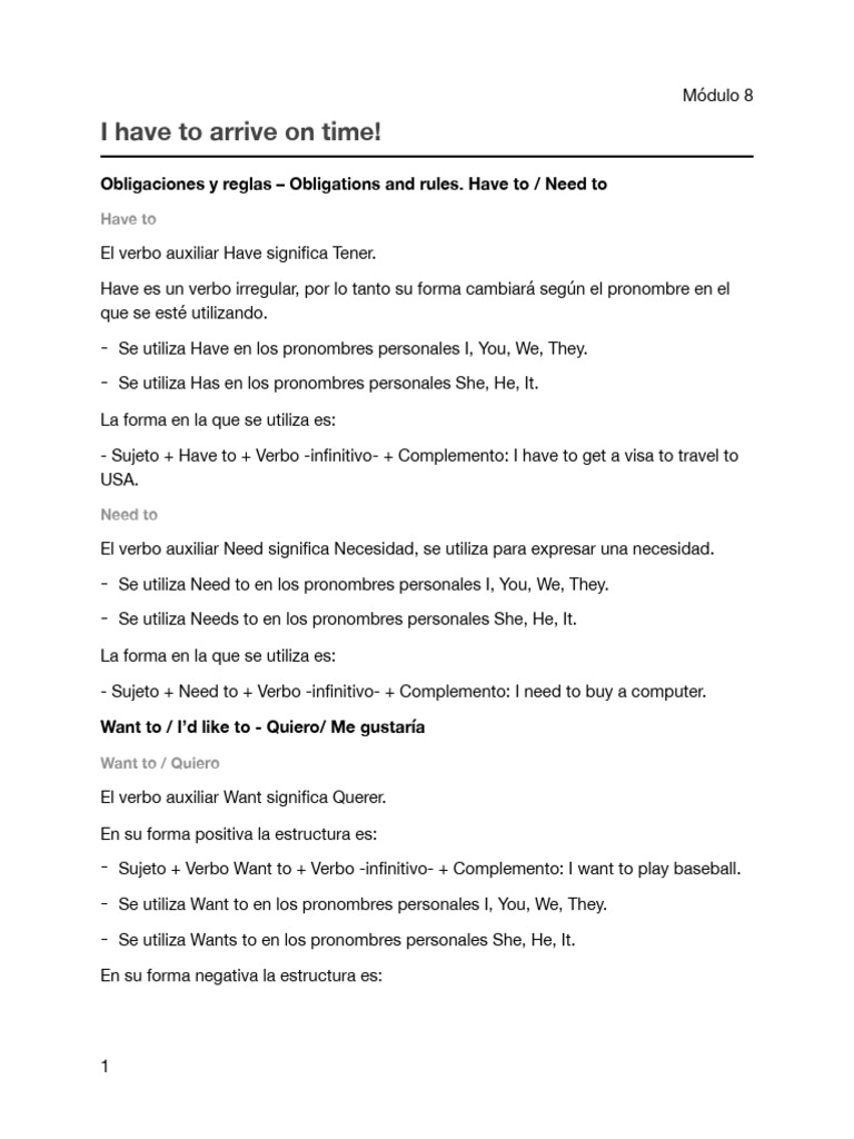 Módulo - Intersemestral de Inglés 2 | PDF | Verbo | Unidades Semánticas