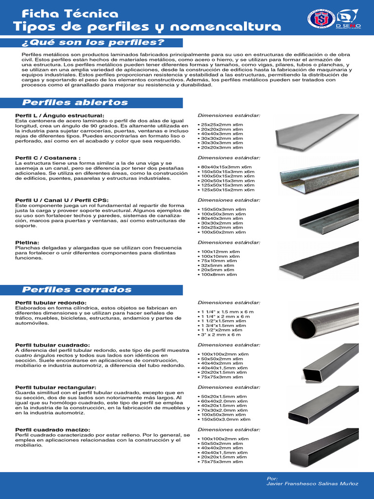 Ficha Técnica Perfiles | PDF | Ingeniero civil