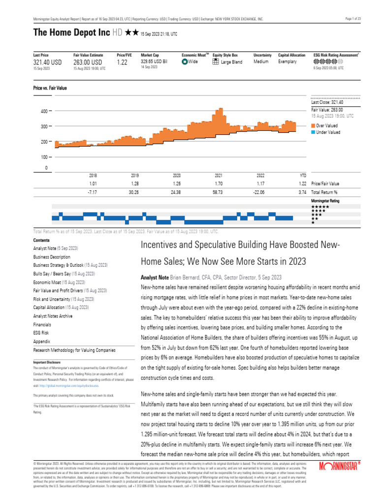 Morningstar - Report 636d1777e26a17cb5799144a HD | PDF | The Home Depot ...