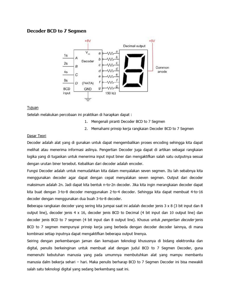 Panduan Decoder BCD ke 7 Segmen | PDF
