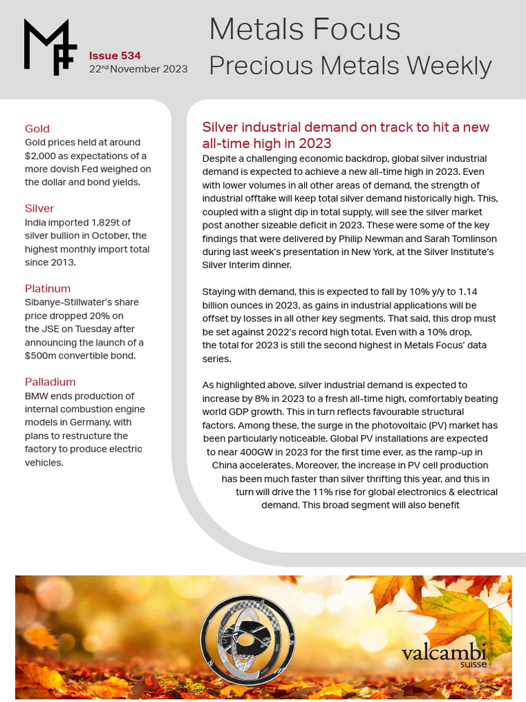 MF Precious Metals Weekly Issue 534 | PDF | Silver | Precious Metals