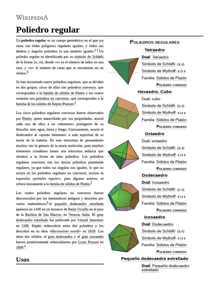 U1 PP 14 Poliedros Regulares | PDF | Geometría euclidiana | Politopos