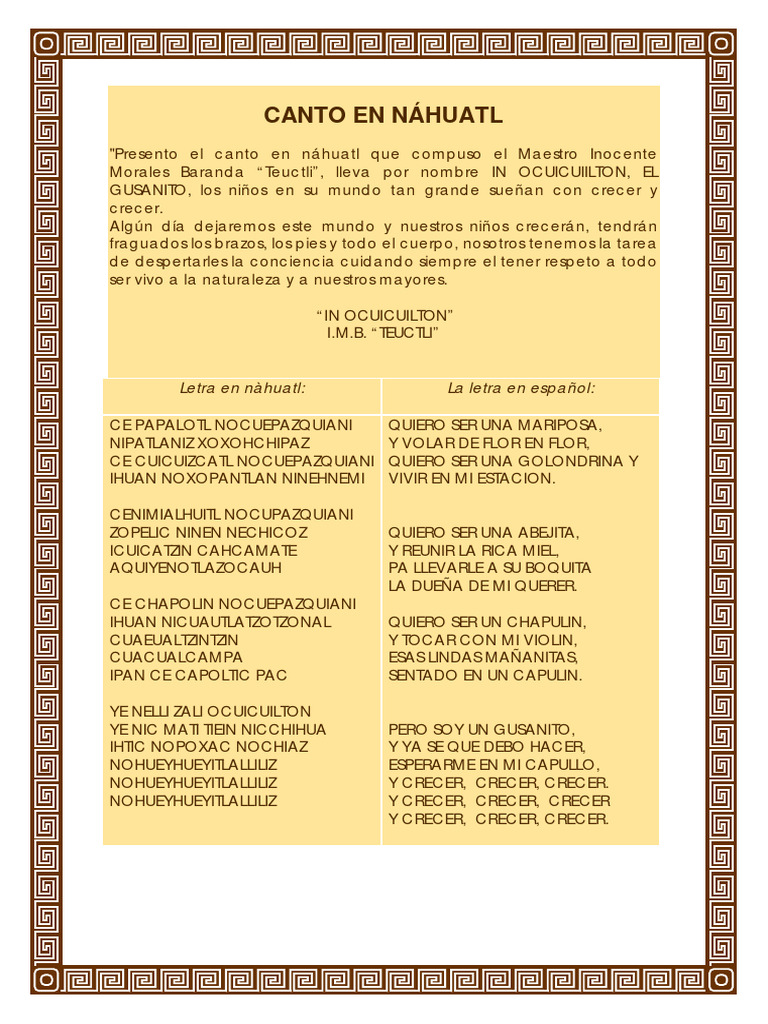 Adc35e - Canto en Nahuatl | PDF