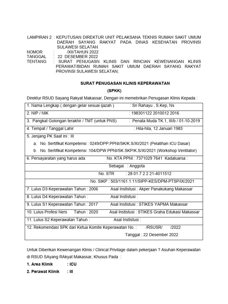 SPKK Icu PK Iii | PDF