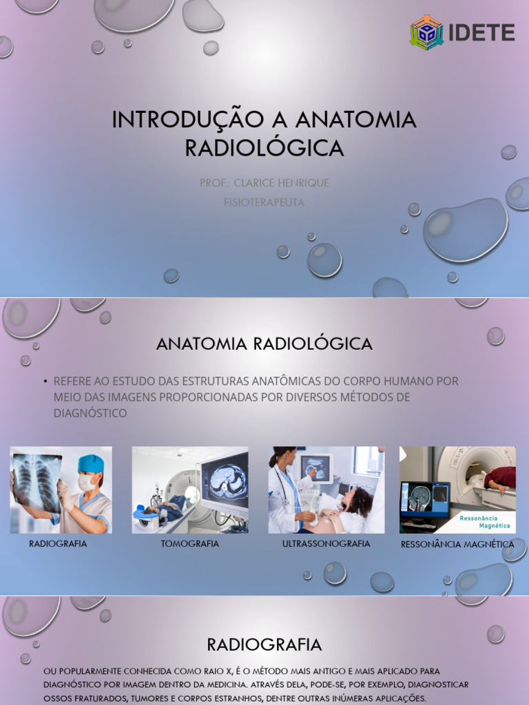 Introdução à Anatomia Radiológica | PDF | Ultrassom médico | Tomografia ...
