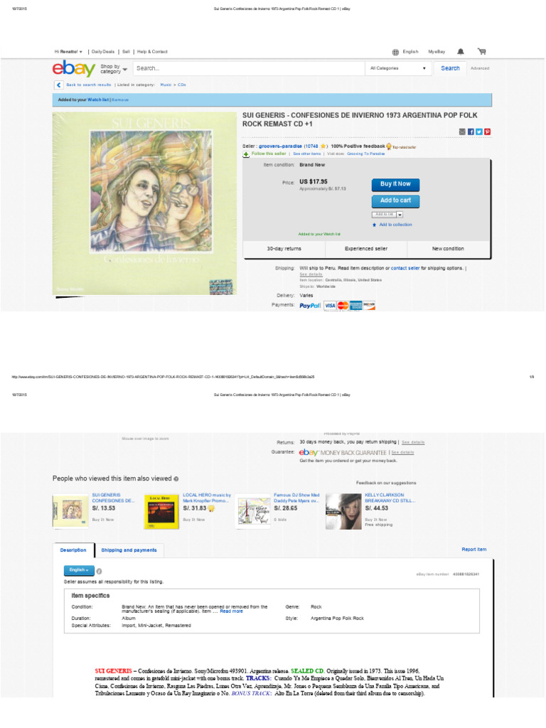 Sui Generis Confesiones de Invierno 1973 Argentina Pop Folk Rock Remast CD 1 - Ebay | Download ...