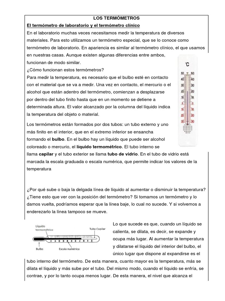 Los Termometros | PDF | Termómetro | Temperatura