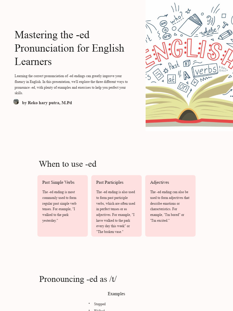 Mastering The Ed Pronunciation For English Learners | PDF | English ...