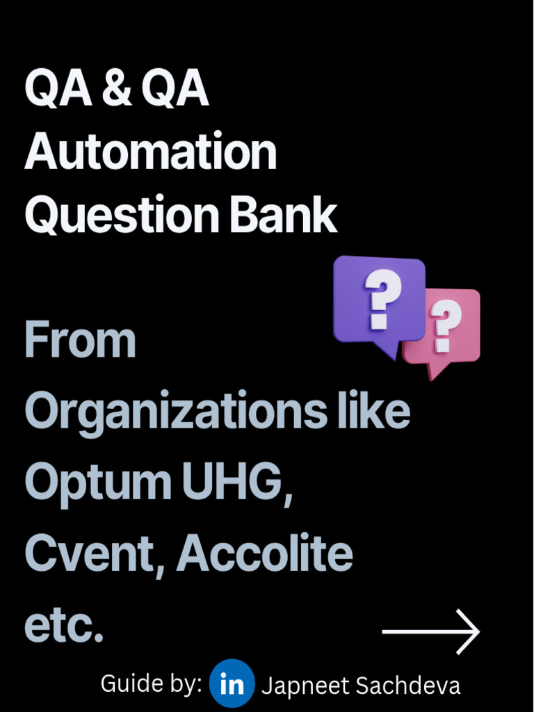 QA Automation Question Bank | PDF | Software Testing | Test Driven ...