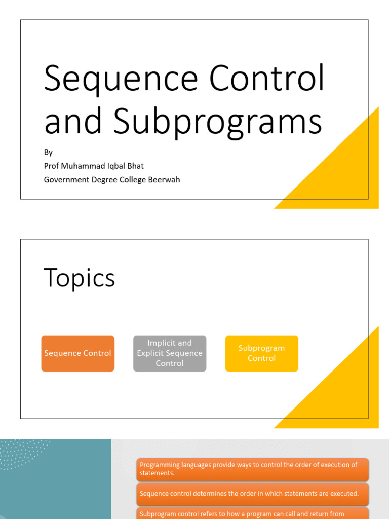 3.0 Sequence Control and Subprograms | PDF | Technology & Engineering