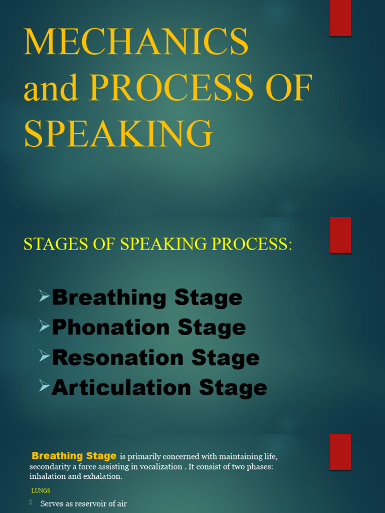 Stages of the Speaking Process | PDF