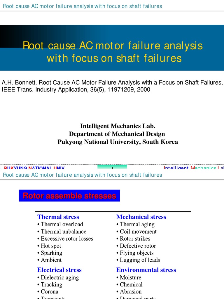 Root Cause AC Motor Failure Analysis With Focus On Shaft Failures | PDF ...