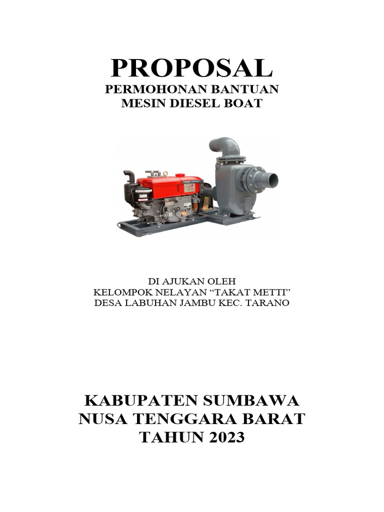 pROPOSAL mESIN DIESEL BOAT | PDF