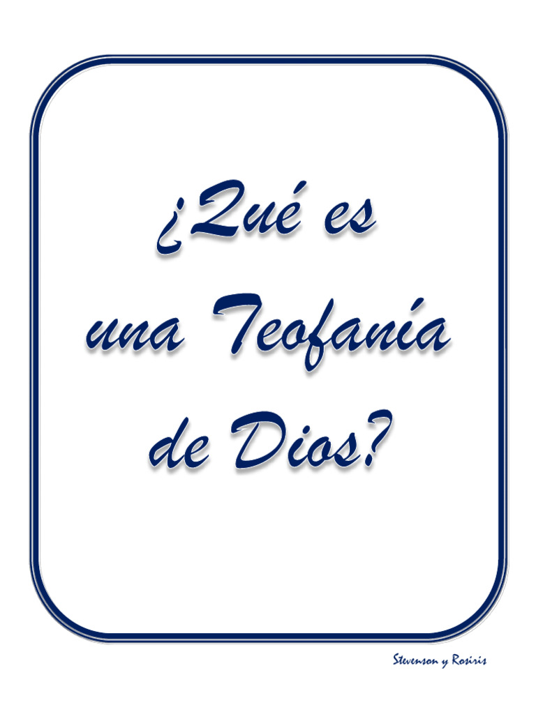 Que Es Una Teofania de Dios | PDF | Religiones abrahámicas | Teología