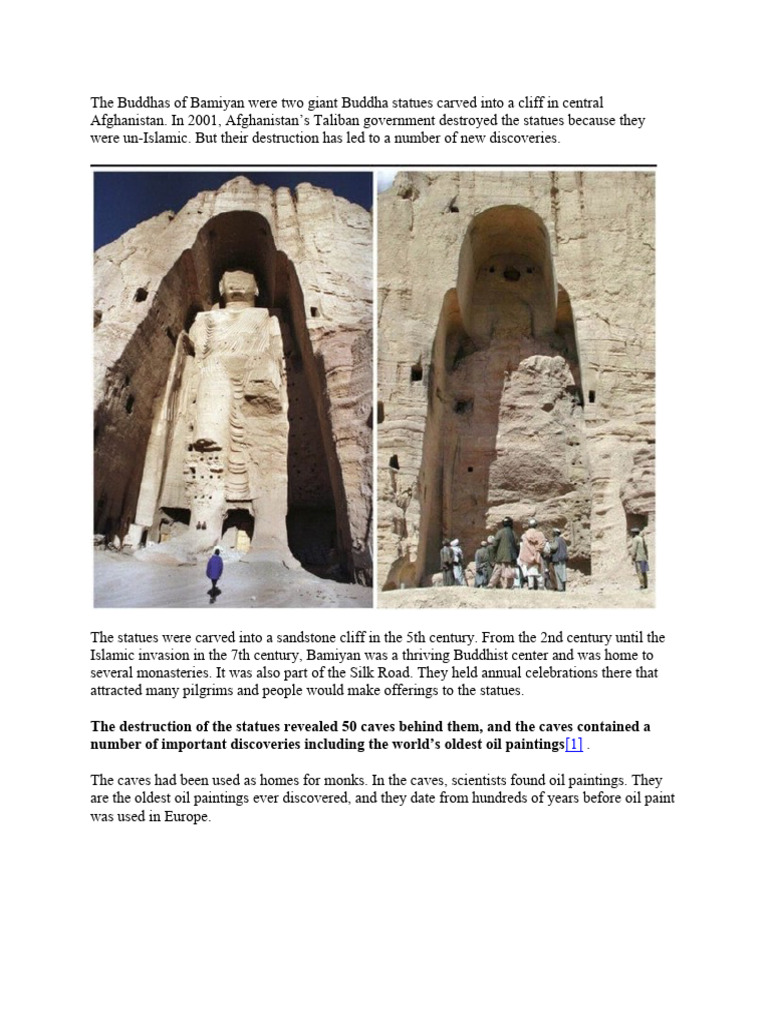 Bamiyan - Giant Buddha Statues Carved Into A Cliff in Central ...