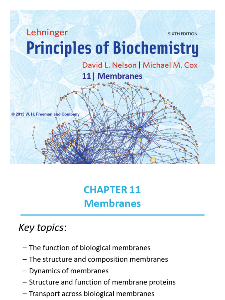 Biomembranes Chapter 11 - Slides | PDF | Cell Membrane | Lipid Bilayer