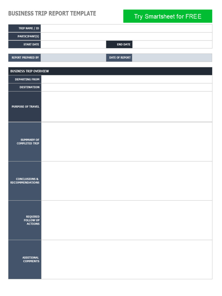IC Business Trip Report Template 9189 - PDF | PDF
