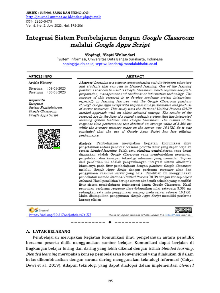 Integrasi Google Classroom dengan Apps Script | PDF
