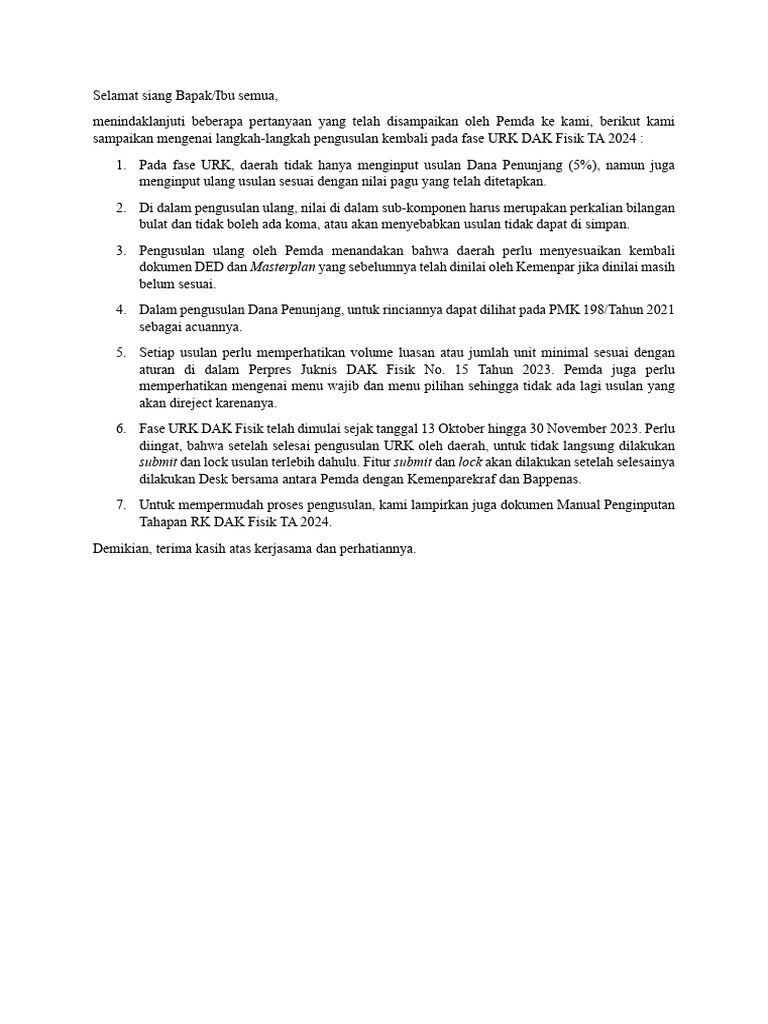 Tahapan Dan Manual Fase URK DAK Fisik Bidang Pariwisata 2024 | PDF | Komputer