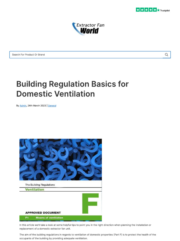 Building Regulation Basics For Domestic Ventilation | PDF