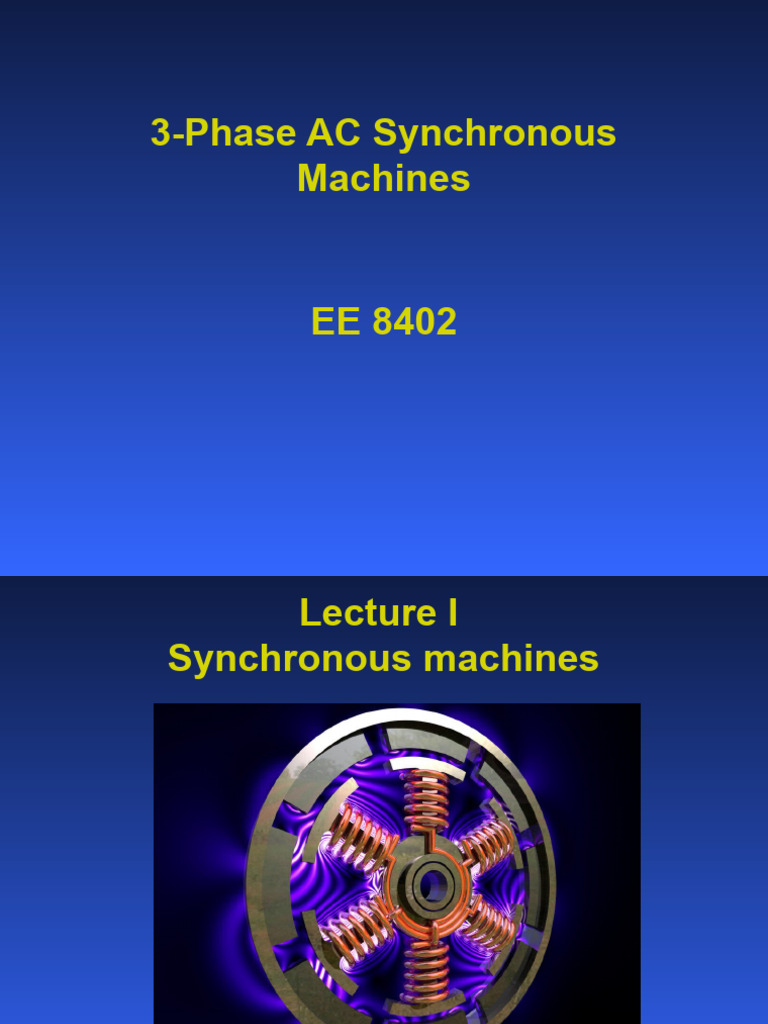 Lecture 1 Machine Iii Pdf Electric Motor Electric Generator