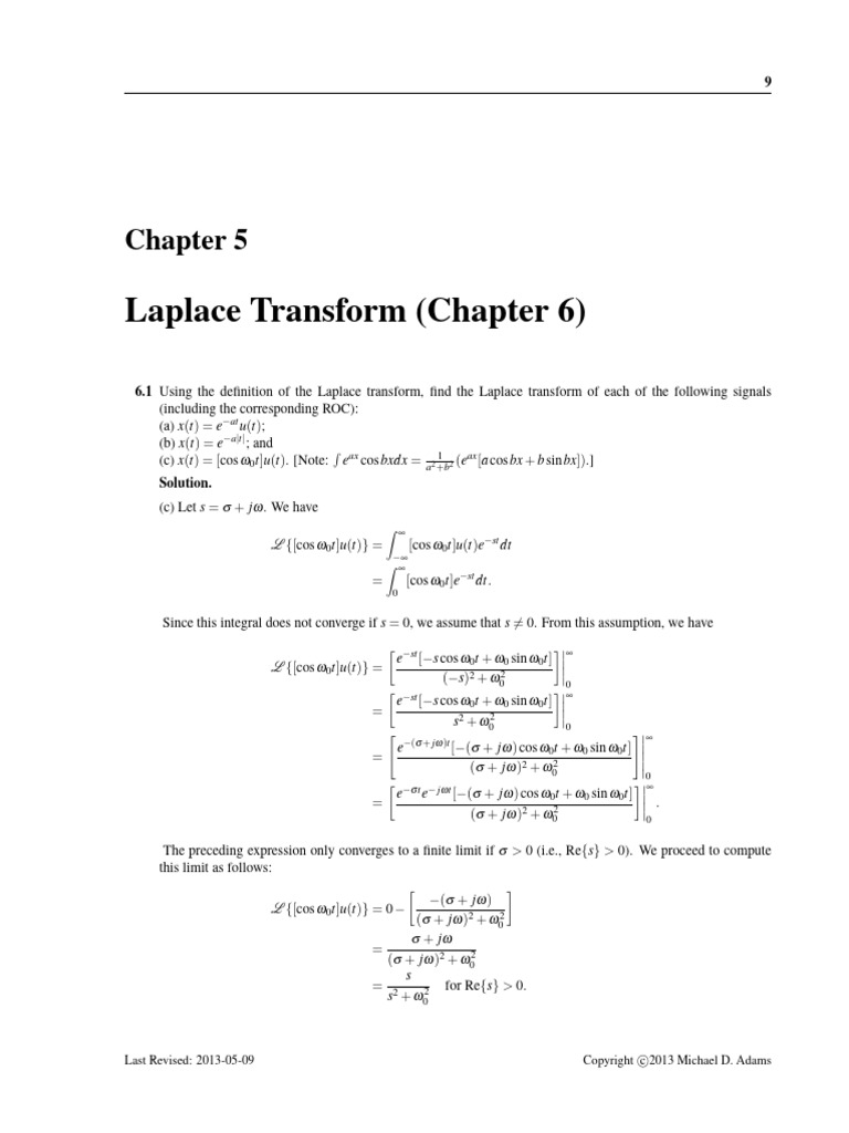 Assignment 6 Solutions 13 | PDF | Laplace Transform | Computer Engineering