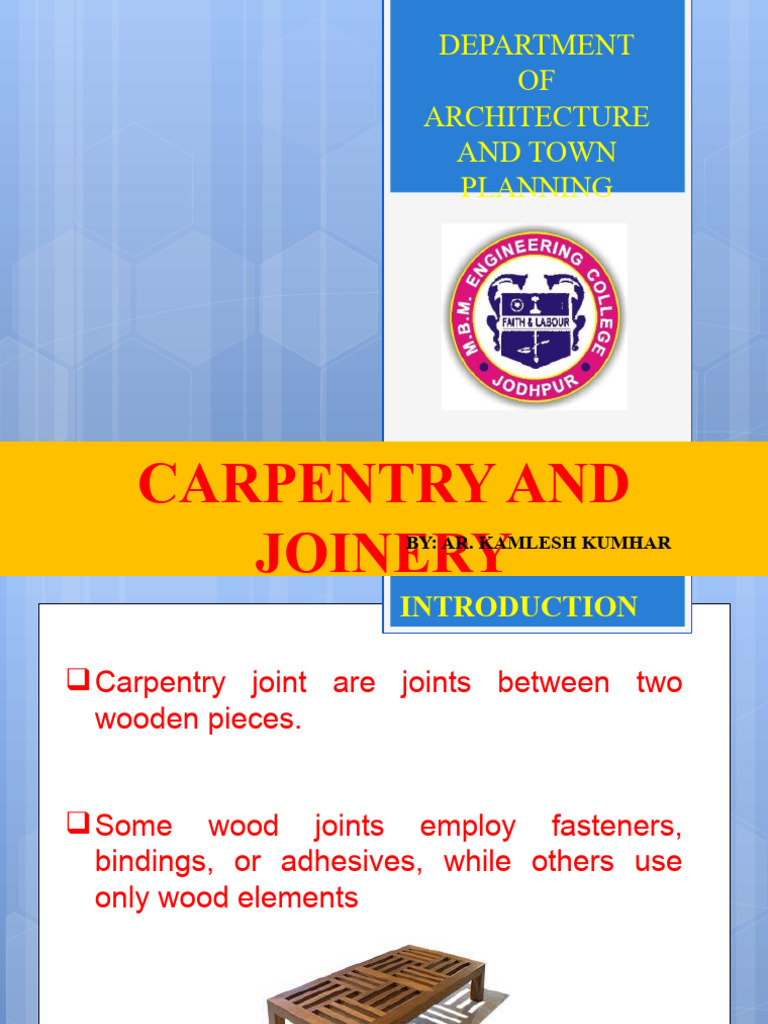 Carpentry Joints: Types and Techniques | PDF | Carpentry | Woodworking
