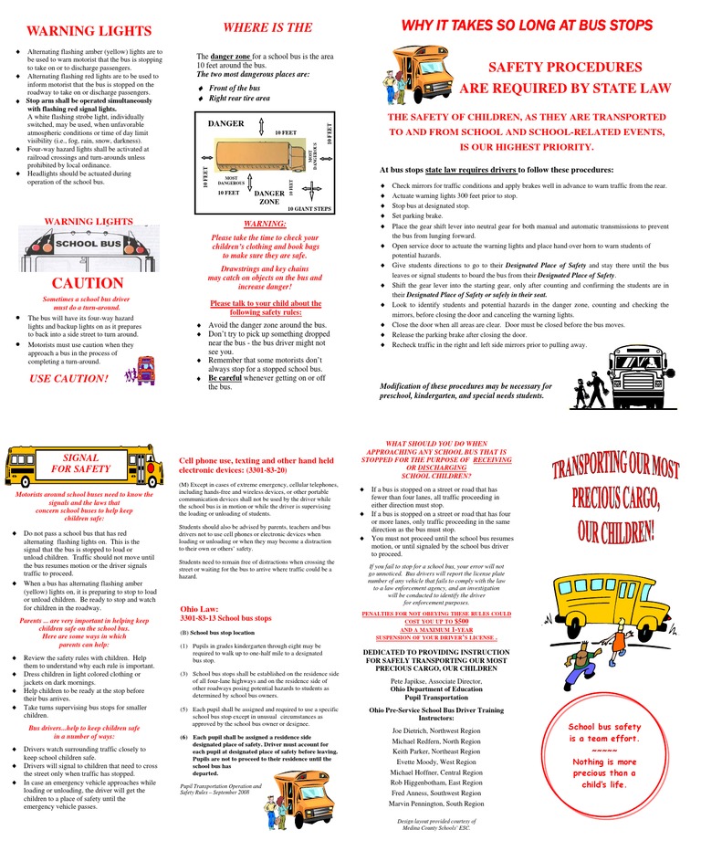 Danger Around The School Bus Loading And Unloading Zone