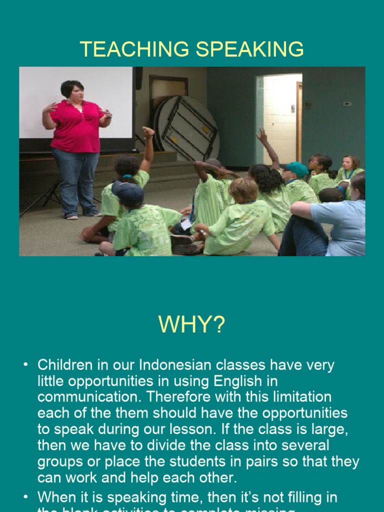 Teaching Speaking I | PDF | Human Communication | Learning