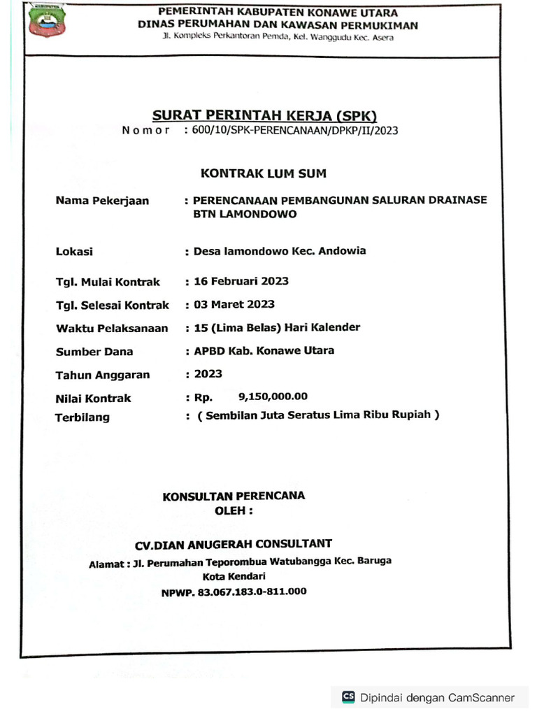 Perencanaan Pembangunan Drainase BTN Lamondowo | PDF