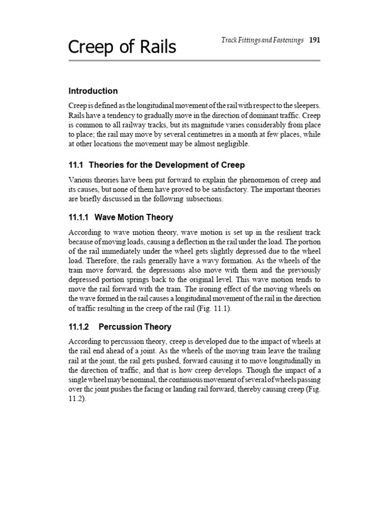 Creep of Rails | PDF | Land Transport | Rail Transport