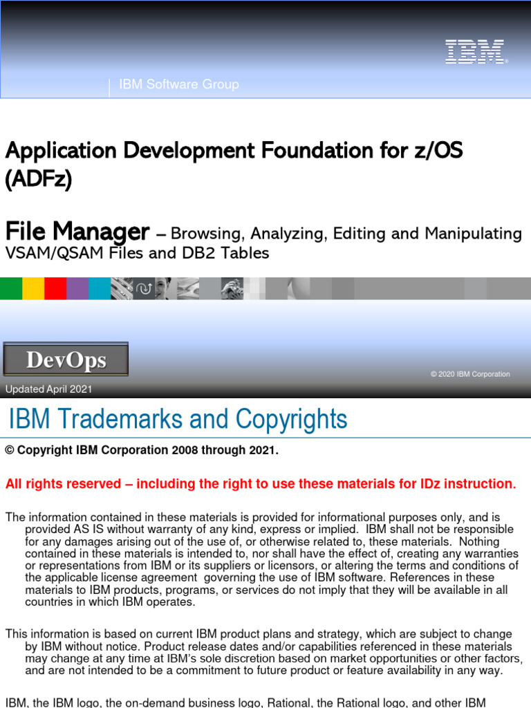 IDz Workbench - File Manager - v12.1 | PDF | Ibm Db2 | Page Layout