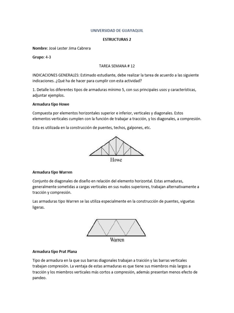 Tipos de Armaduras Estructurales | PDF | Braguero | Diseño arquitectonico