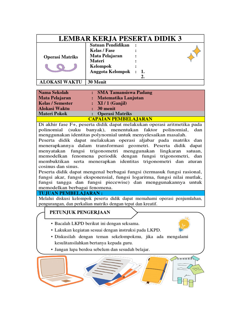LKPD Operasi Matriks | PDF